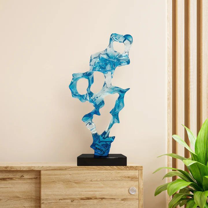 Shop Clear Blue Resin Sculpture - Galeria Home Store