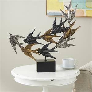 Shop Black Metal Bird MetalIic Flying Sculpture with Black Block Base ...
