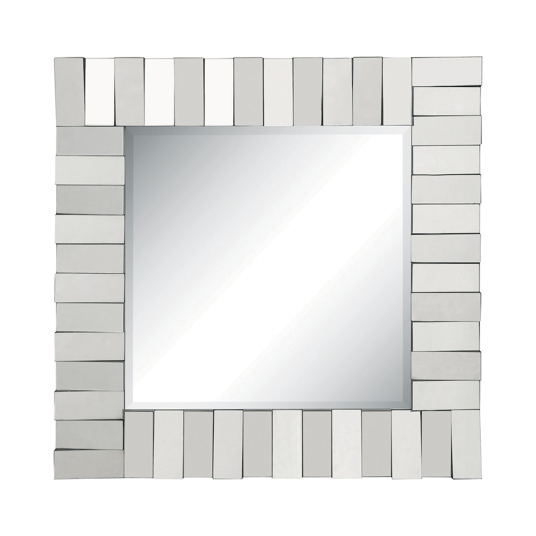 Shop Silver Square Wall Mirror With Layered Panel - Galeria Home Store