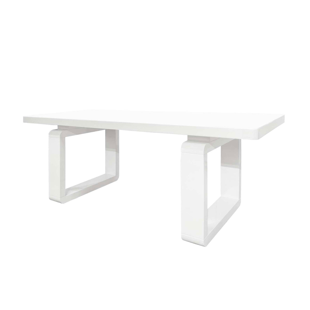 Shop Rectangular Dining Table MDF White High Gloss Top and Leg ...