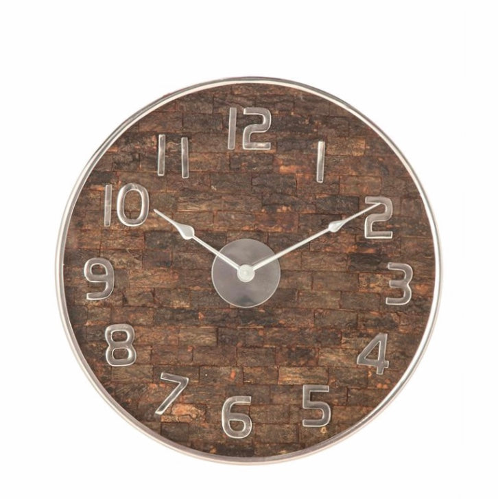 Shop Rustic Round Stainless Steel Wall Clock - Galeria Home Store