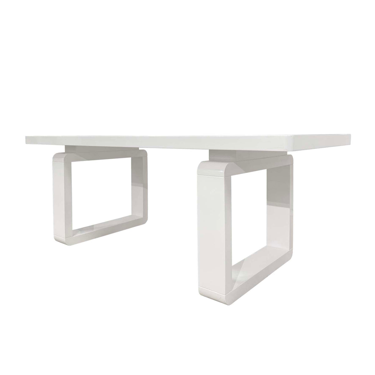 Shop Rectangular Dining Table MDF White High Gloss Top and Leg ...