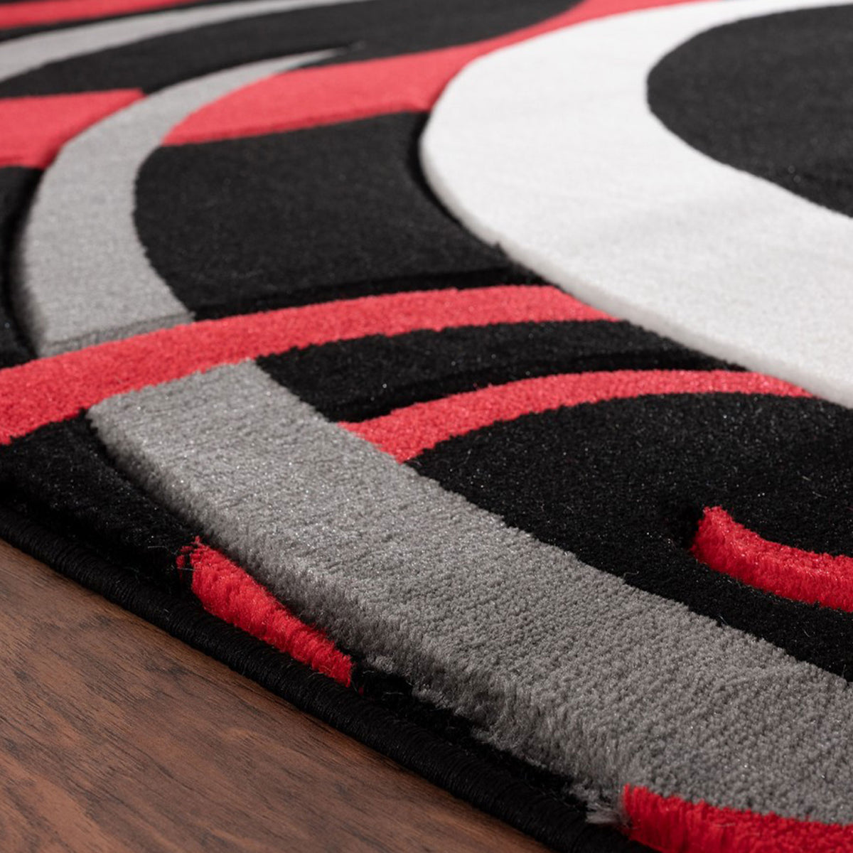 Shop Modern Black and Red Abstract Rug - Galeria Home Store