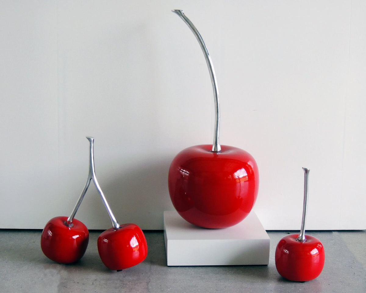 Shop 18" Red Shiny Cherry Ceramic Sculpture Home Decor - Galeria Home Store