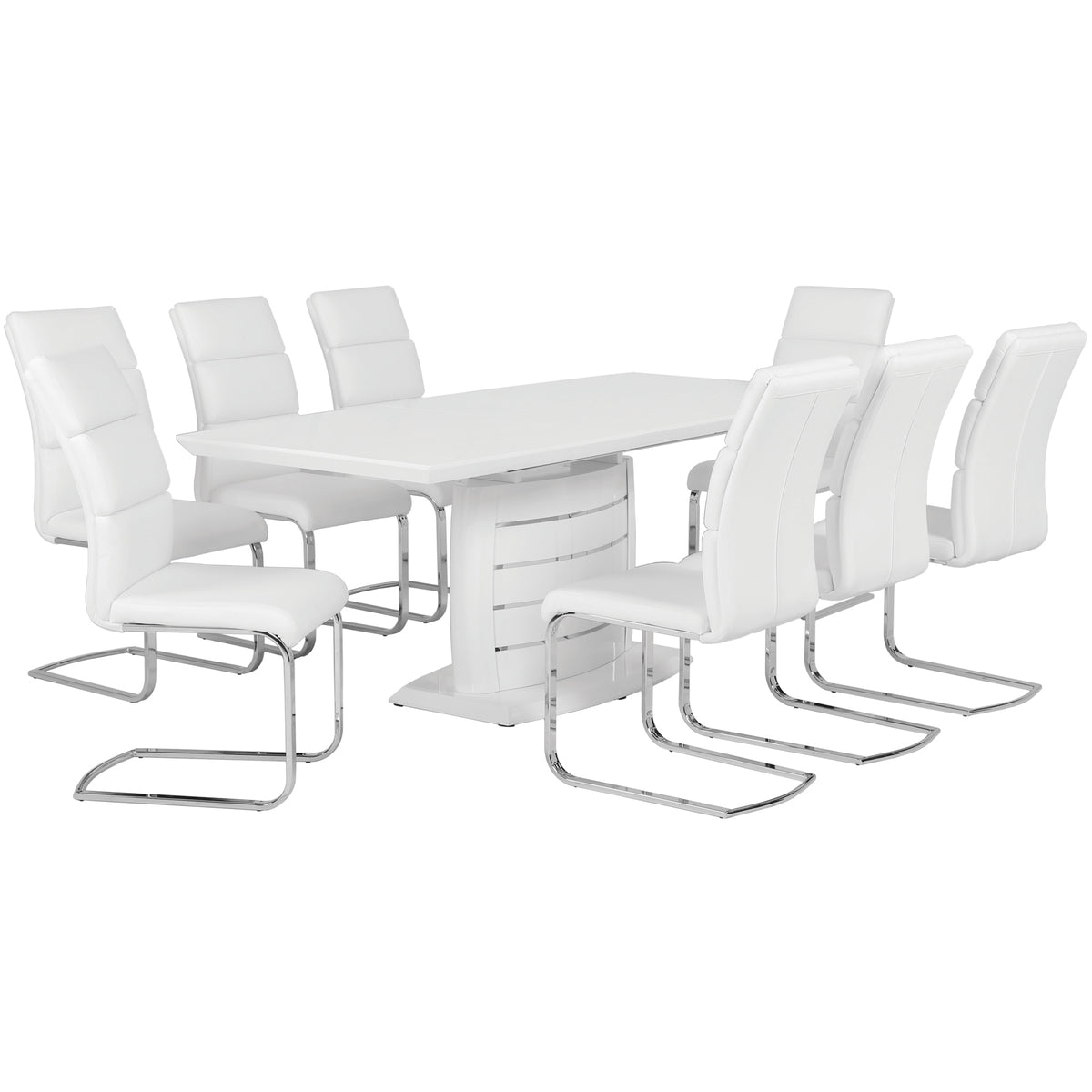 Shop Rectangular Dining Table White High Gloss and Lacquer Finish ...